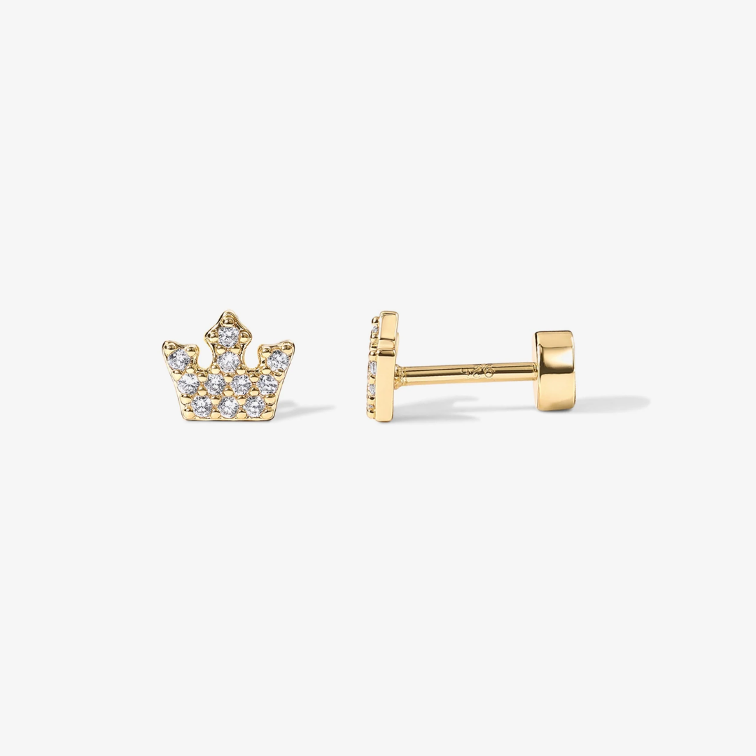 Tiny Crown Flat Back Studs – Azura
