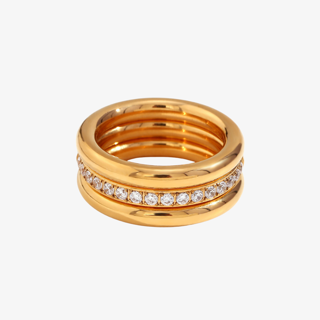 Stackable Triple Layered Band Ring – Azura